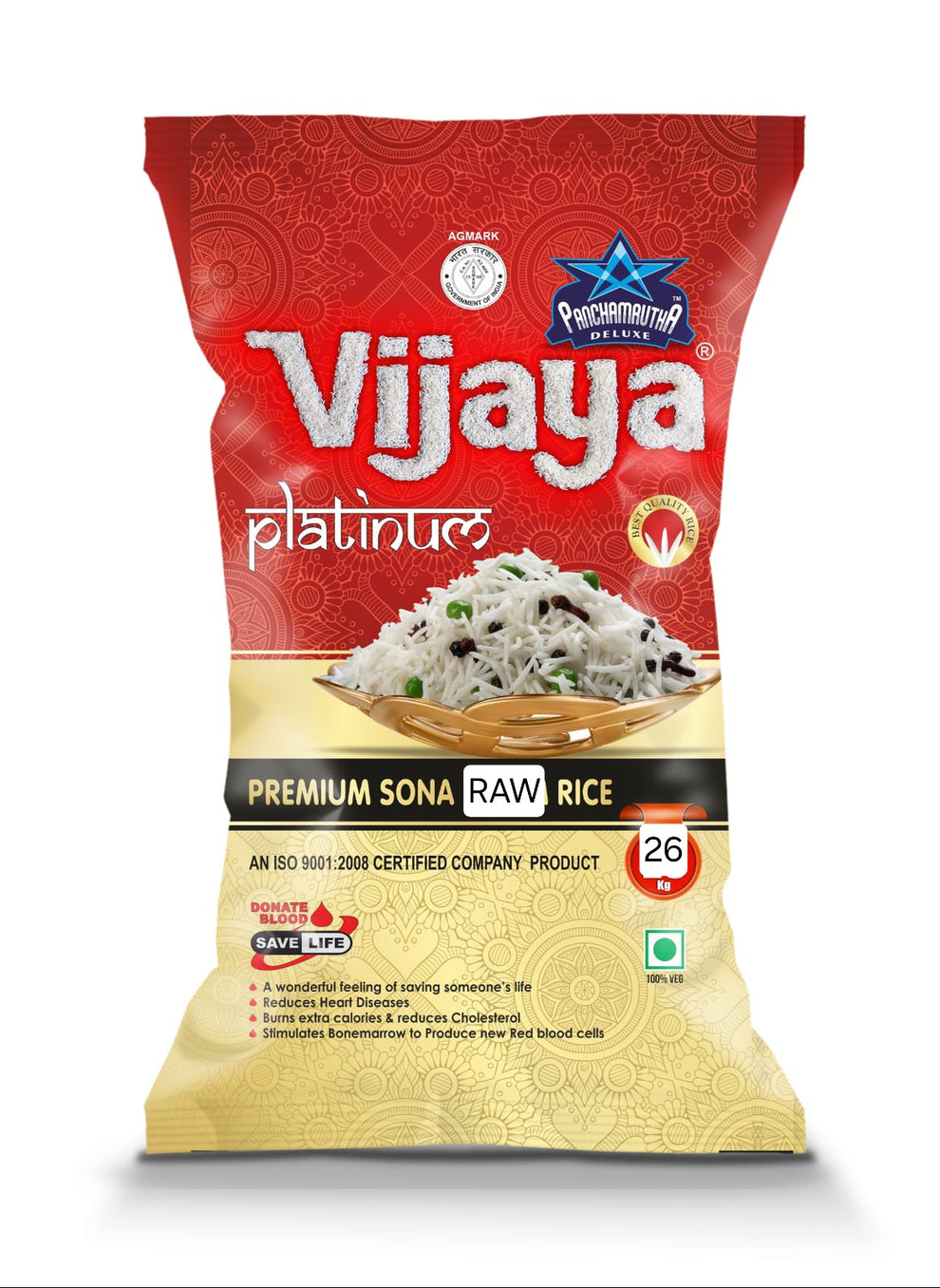 RAW SONA RICE, OLD 12 Months ರಾವ್ ಸೋನಾ ರೈಸ್, VIJAY PLATINUM PANCHAMRUT ...